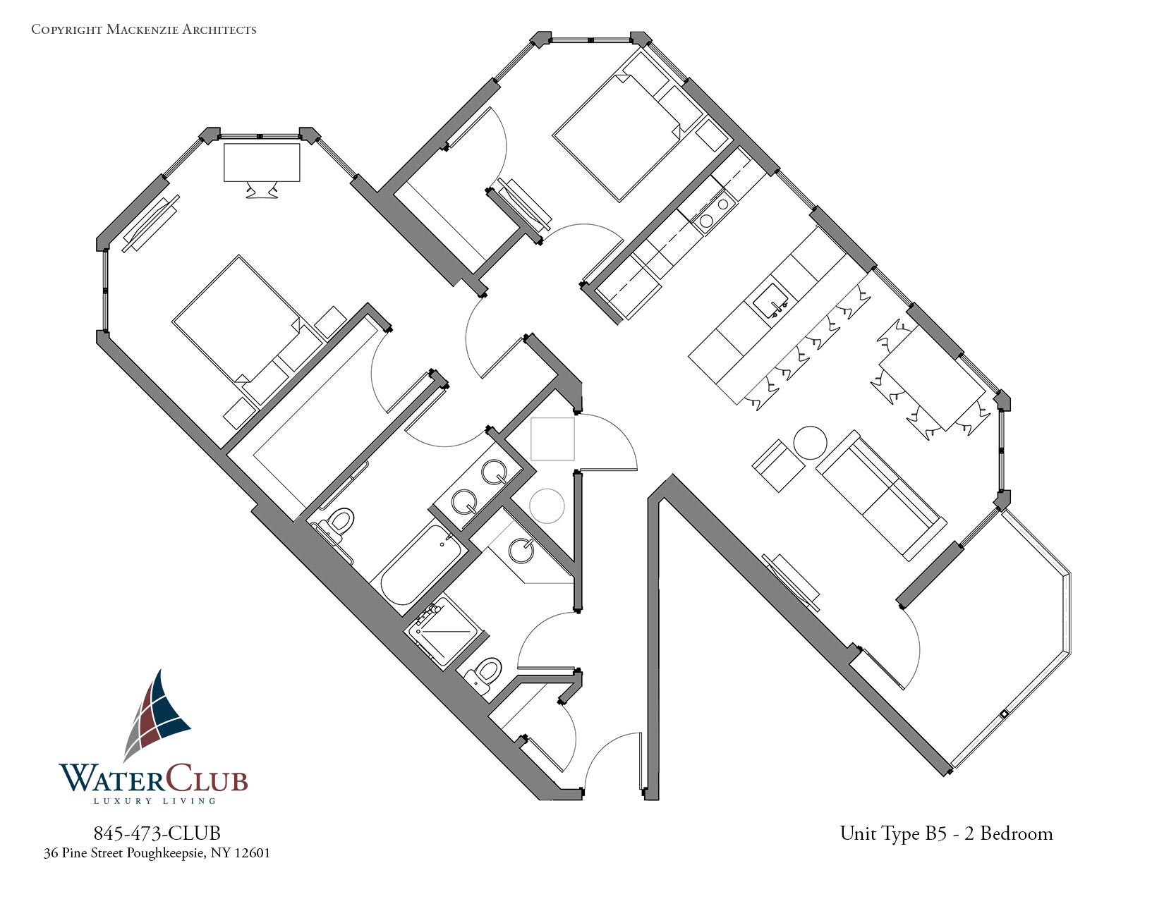 2 Bedroom Floorplans - Water Club - Luxury Living